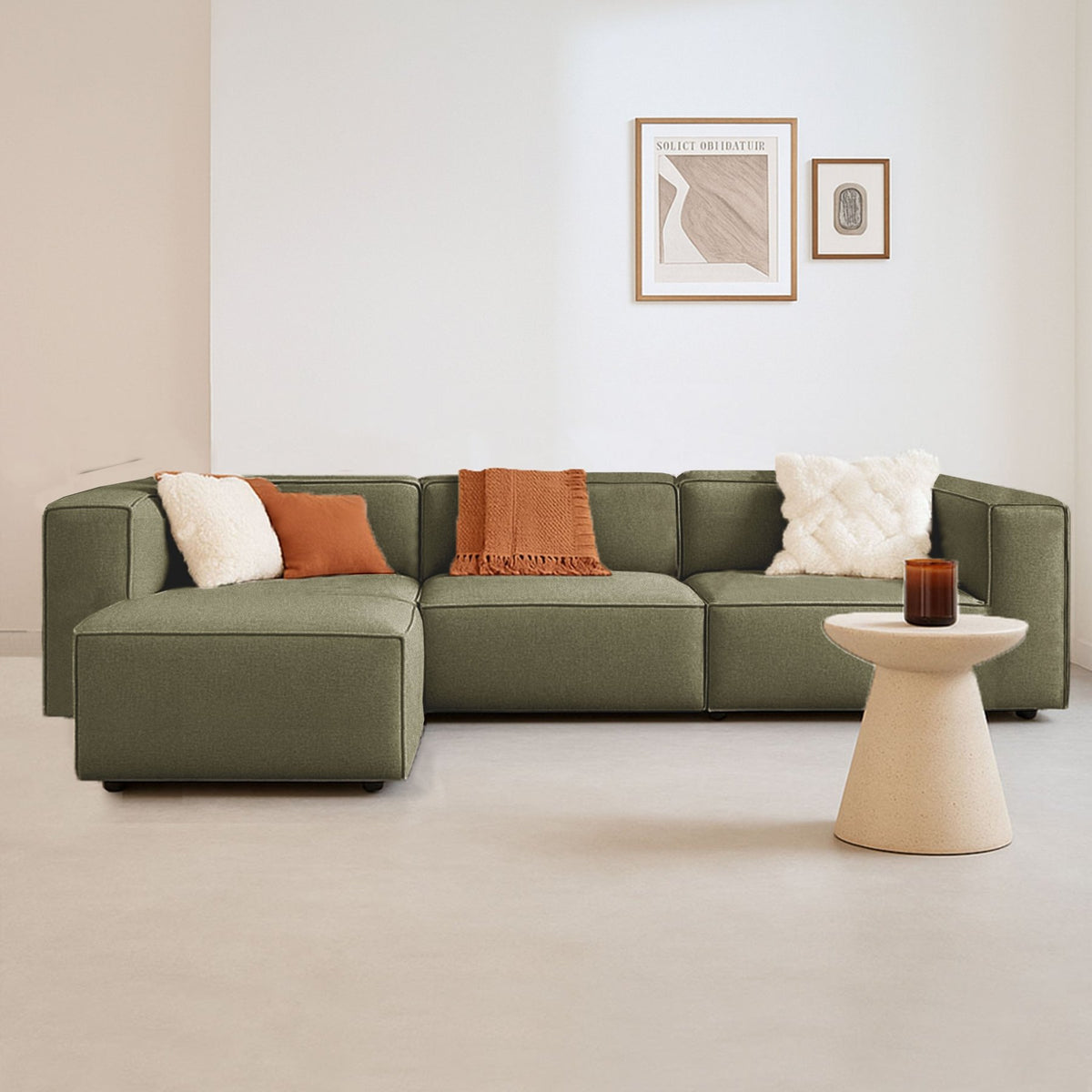 Modulaire bank 3-zits met hocker Fora groen - Scherp Geprijsd! – Dimehouse